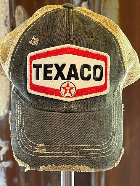 Texaco Vintage Logo Hat- Distressed Black| Angry Minnow Vintage – Angry ...