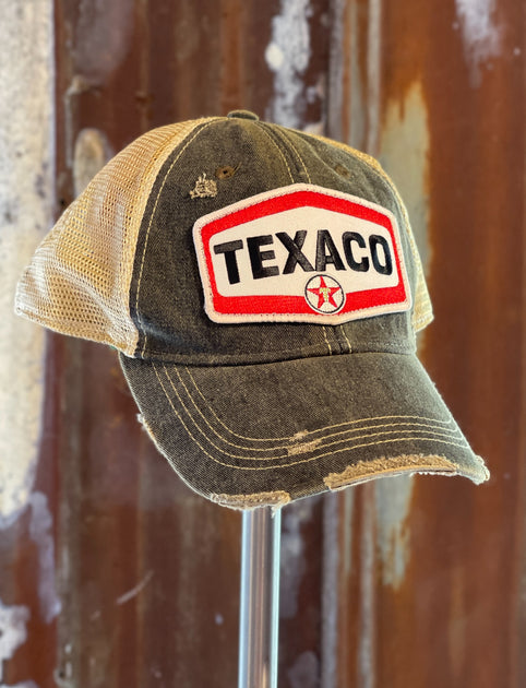 Texaco Vintage Logo Hat- Distressed Black| Angry Minnow Vintage – Angry ...